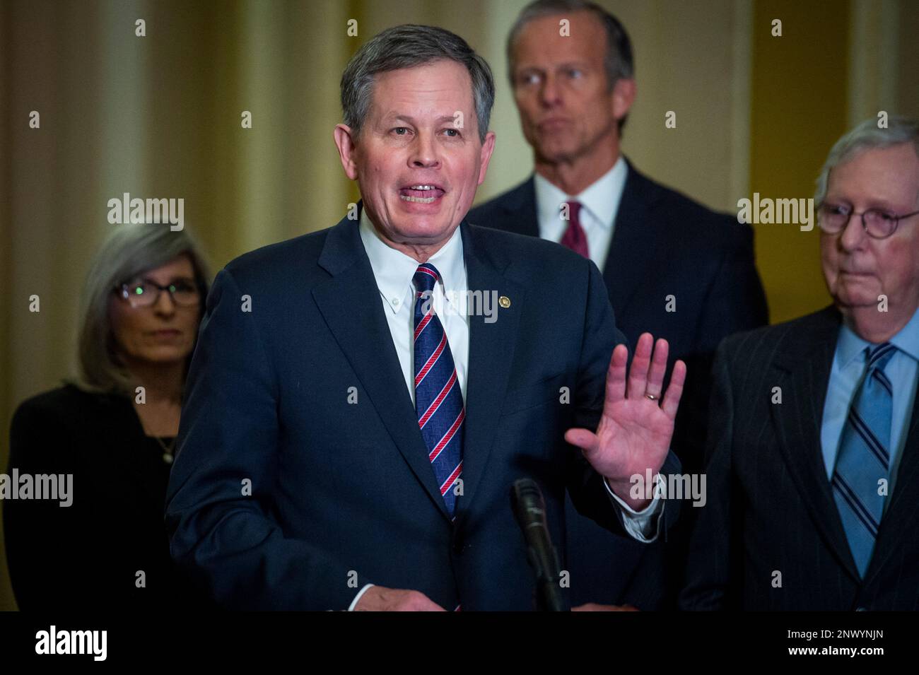 United States Senator Steve Daines (Republican of Montana) offers ...