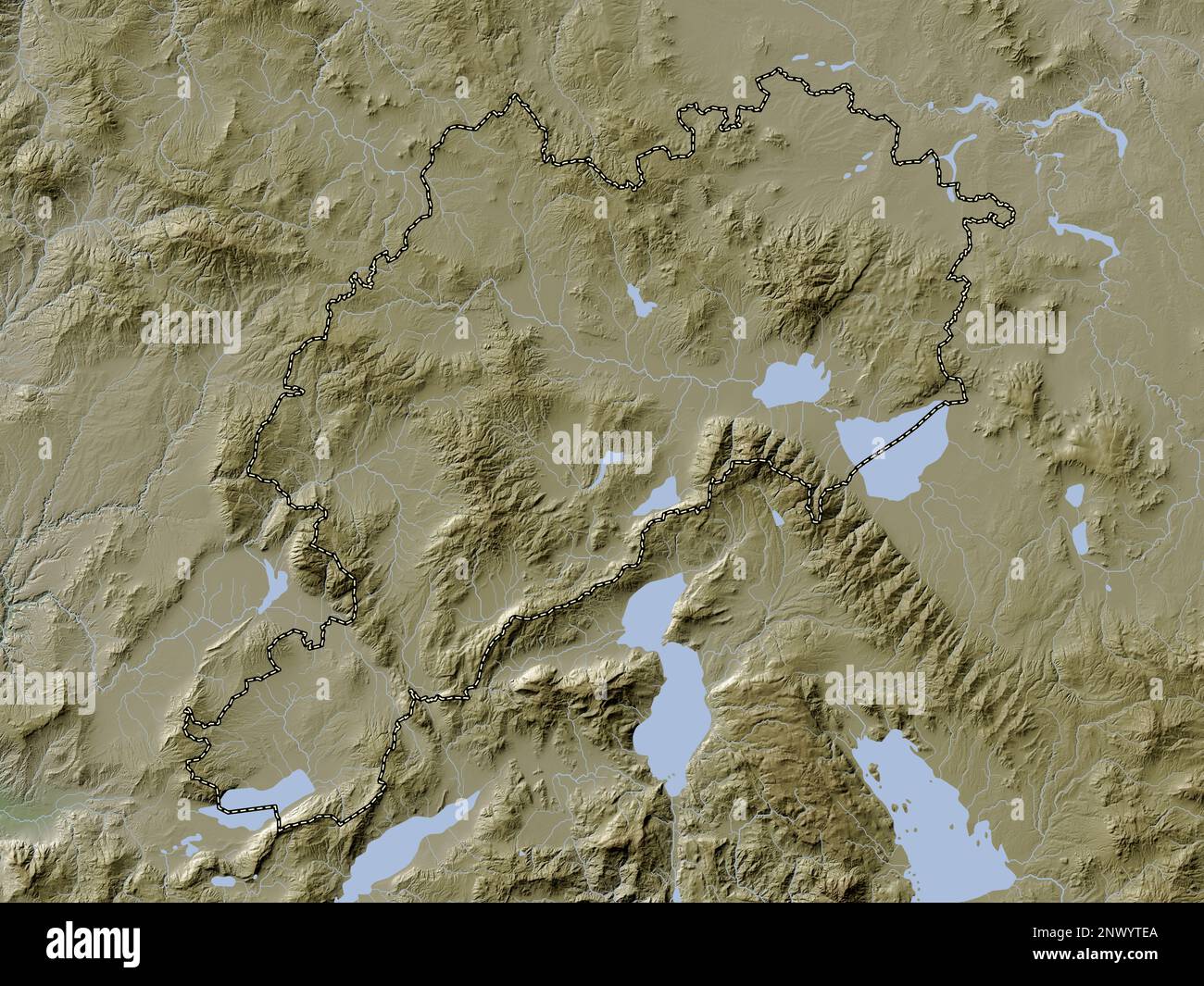 Afyon, province of Turkiye. Elevation map colored in wiki style with ...