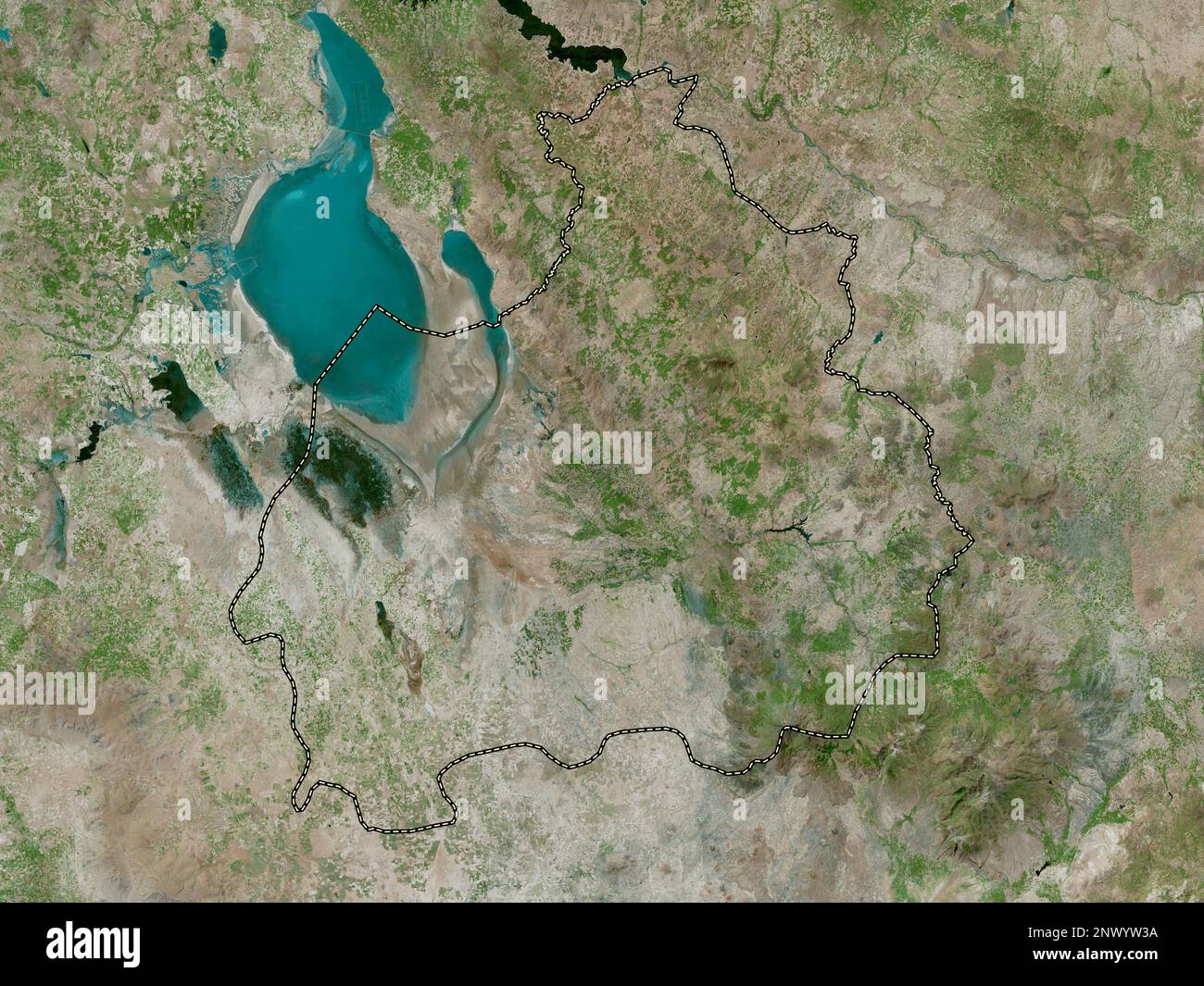 Aksaray, province of Turkiye. High resolution satellite map Stock Photo ...