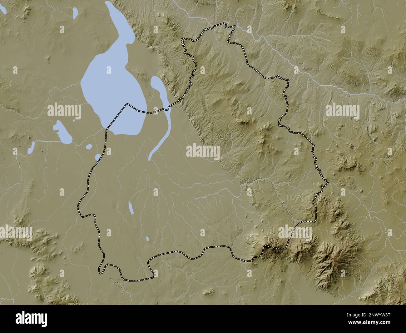 Aksaray, province of Turkiye. Elevation map colored in wiki style with ...