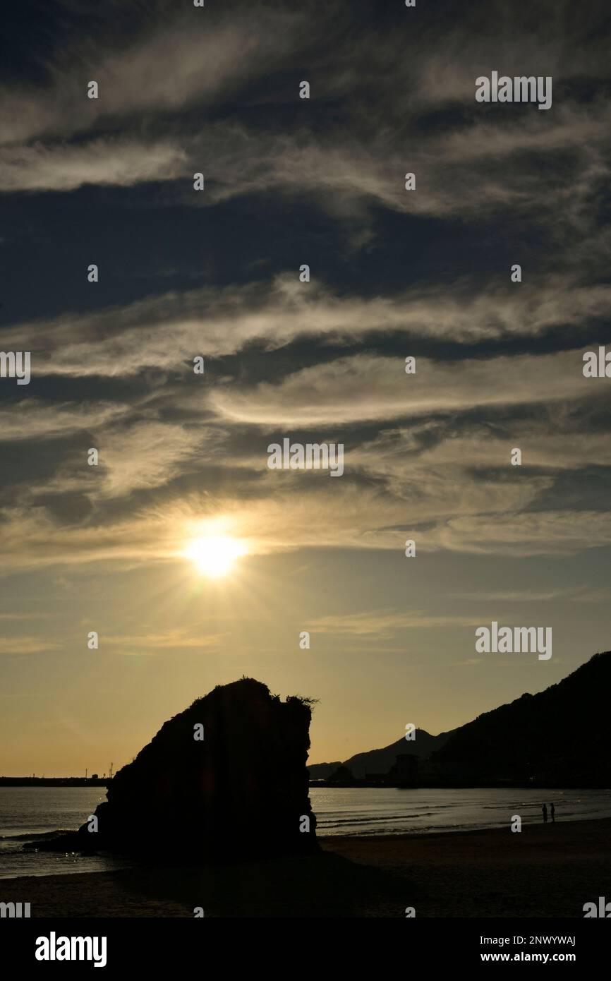 A photo taken on June 21, 2018 shows Inasa Beach, and Bentenjima island ...
