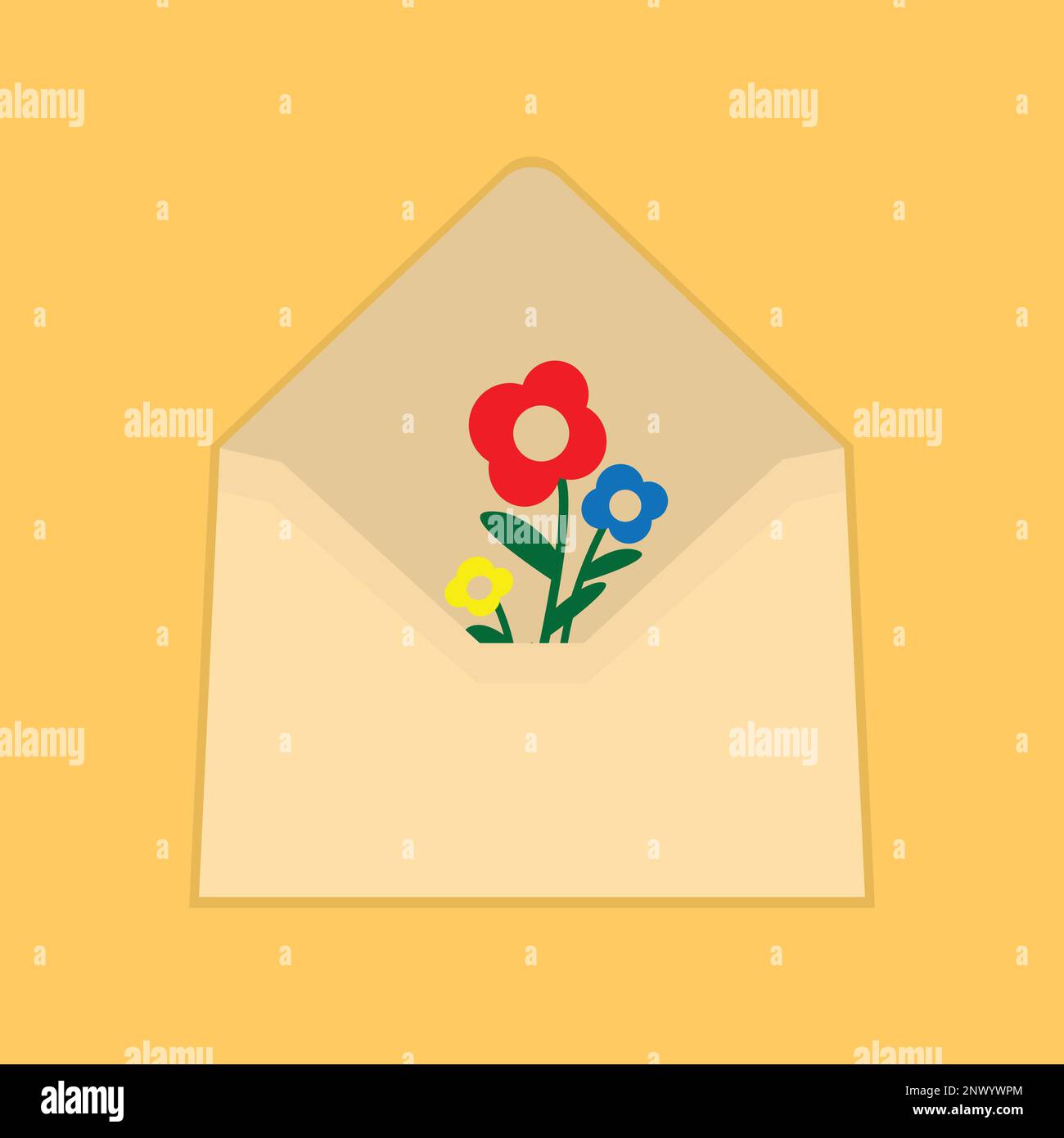 Flowers envelope Stock Vector Images - Alamy