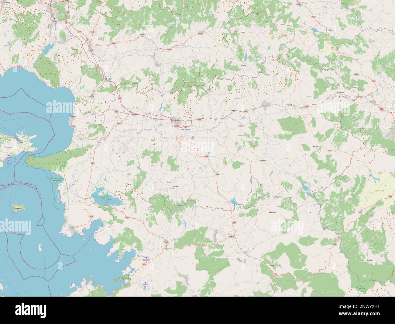 Aydin outline map hi-res stock photography and images - Alamy