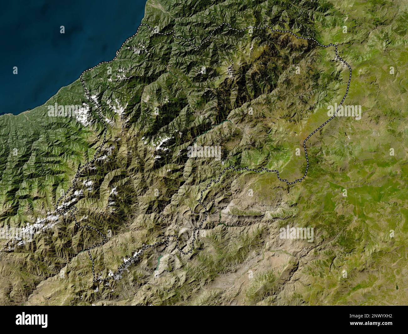 Artvin, province of Turkiye. Low resolution satellite map Stock Photo ...