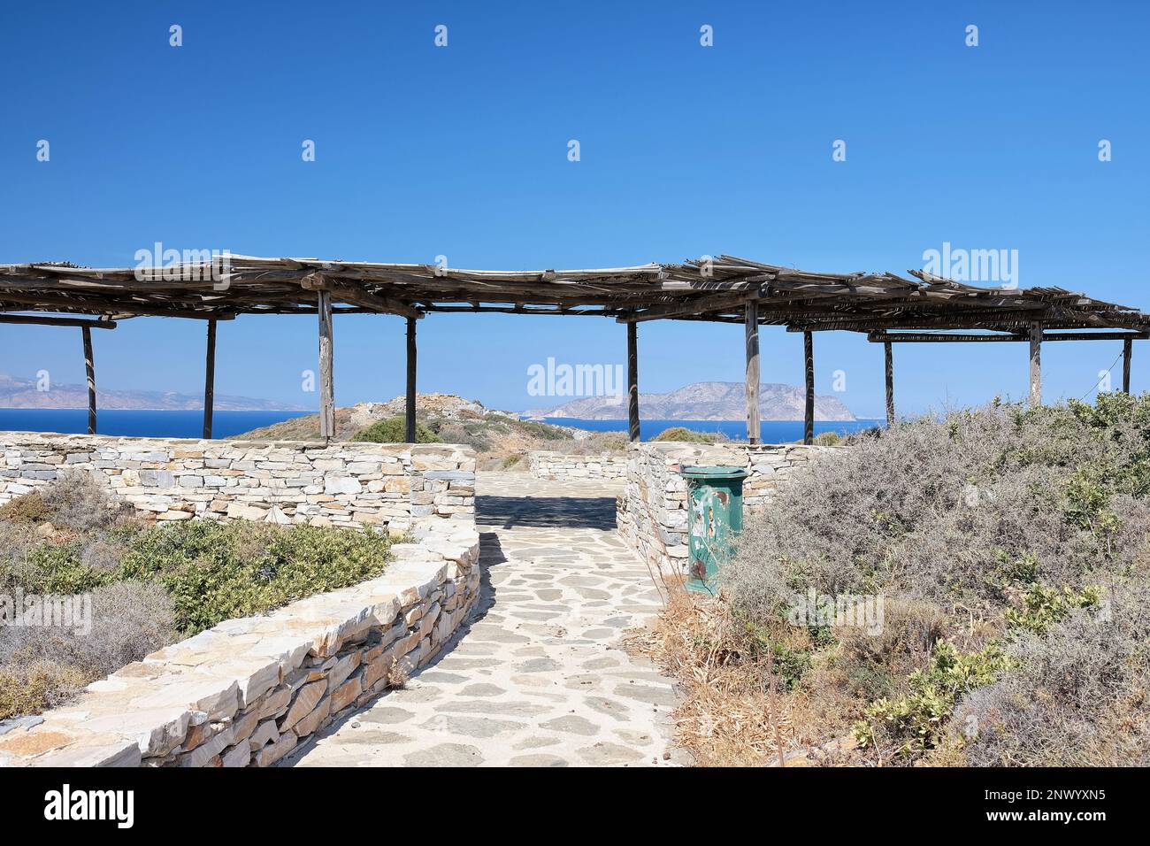 Ios, Greece - May 29, 2021 : View of path leading to the tomb of Homer ...
