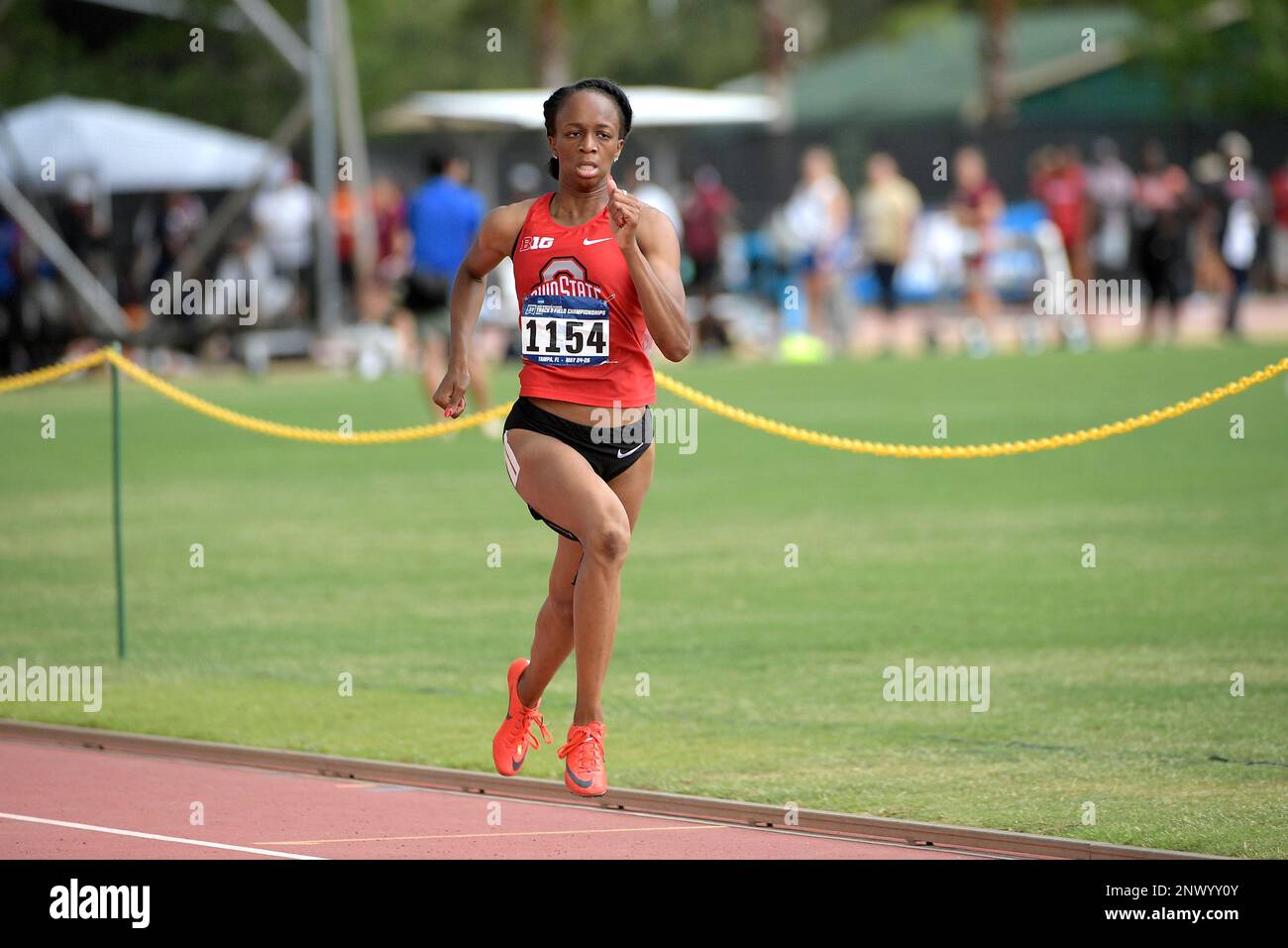 Ohio State's Anavia Battle (1154) competes in the women's 200-meter run ...