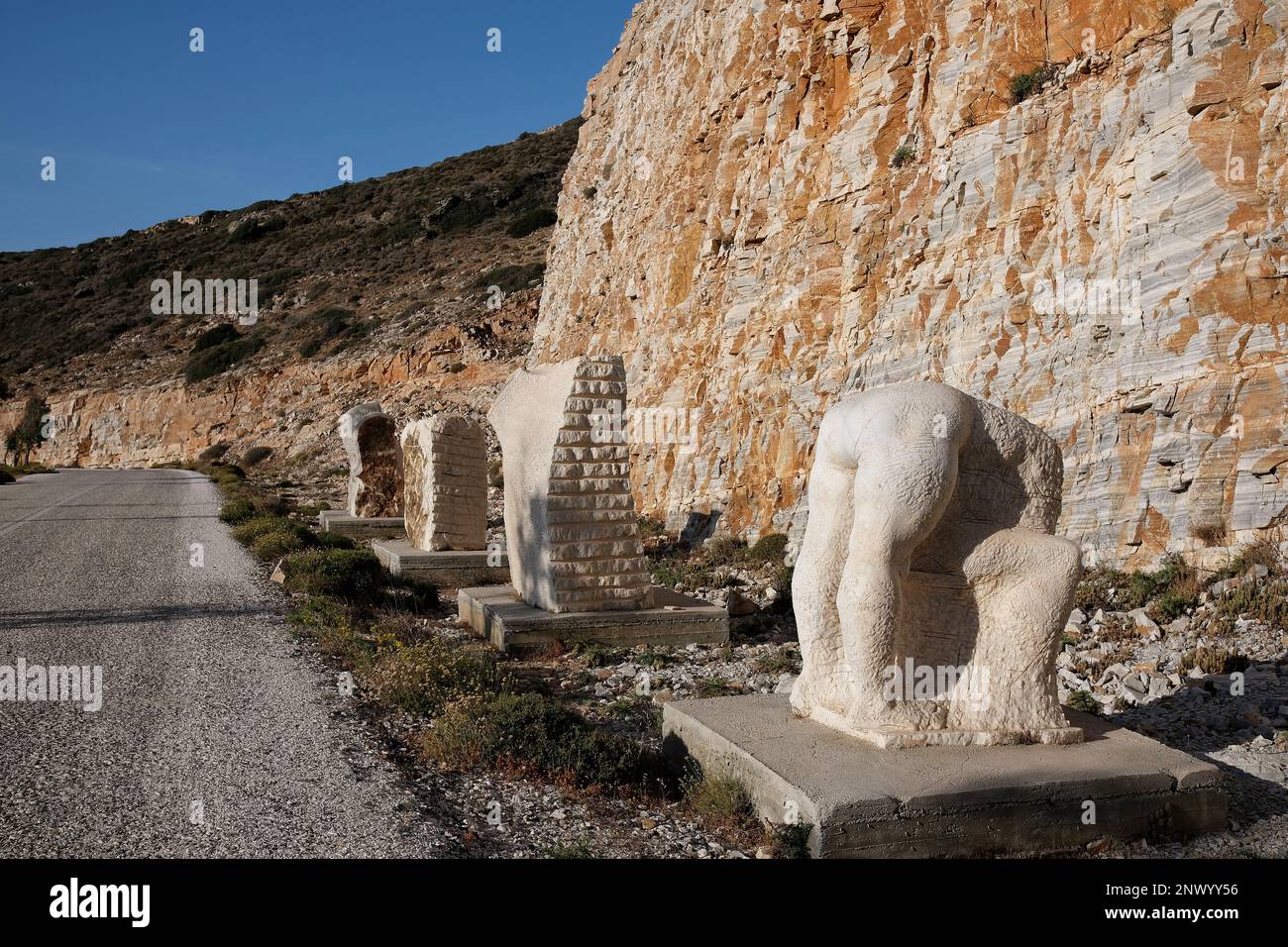 Ios, Greece - May 29, 2021 : View of outdoor contemporary greek art ...