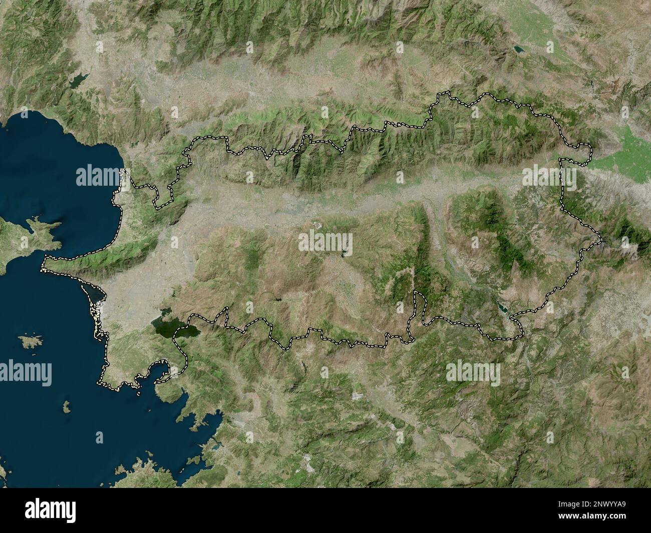 Aydin, province of Turkiye. High resolution satellite map Stock Photo - Alamy
