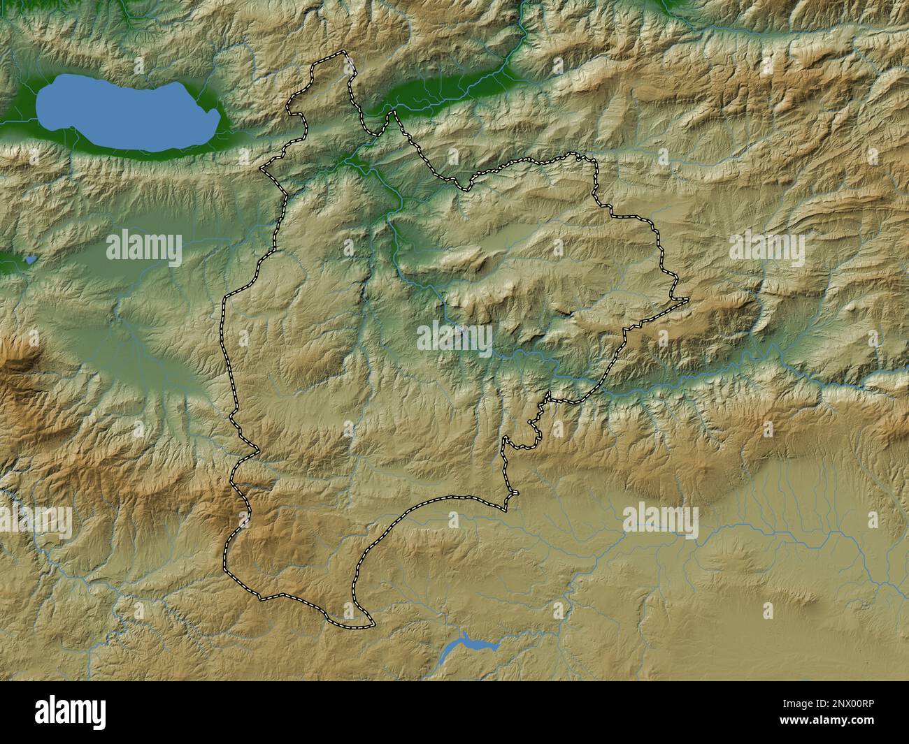 Bilecik, province of Turkiye. Colored elevation map with lakes and ...