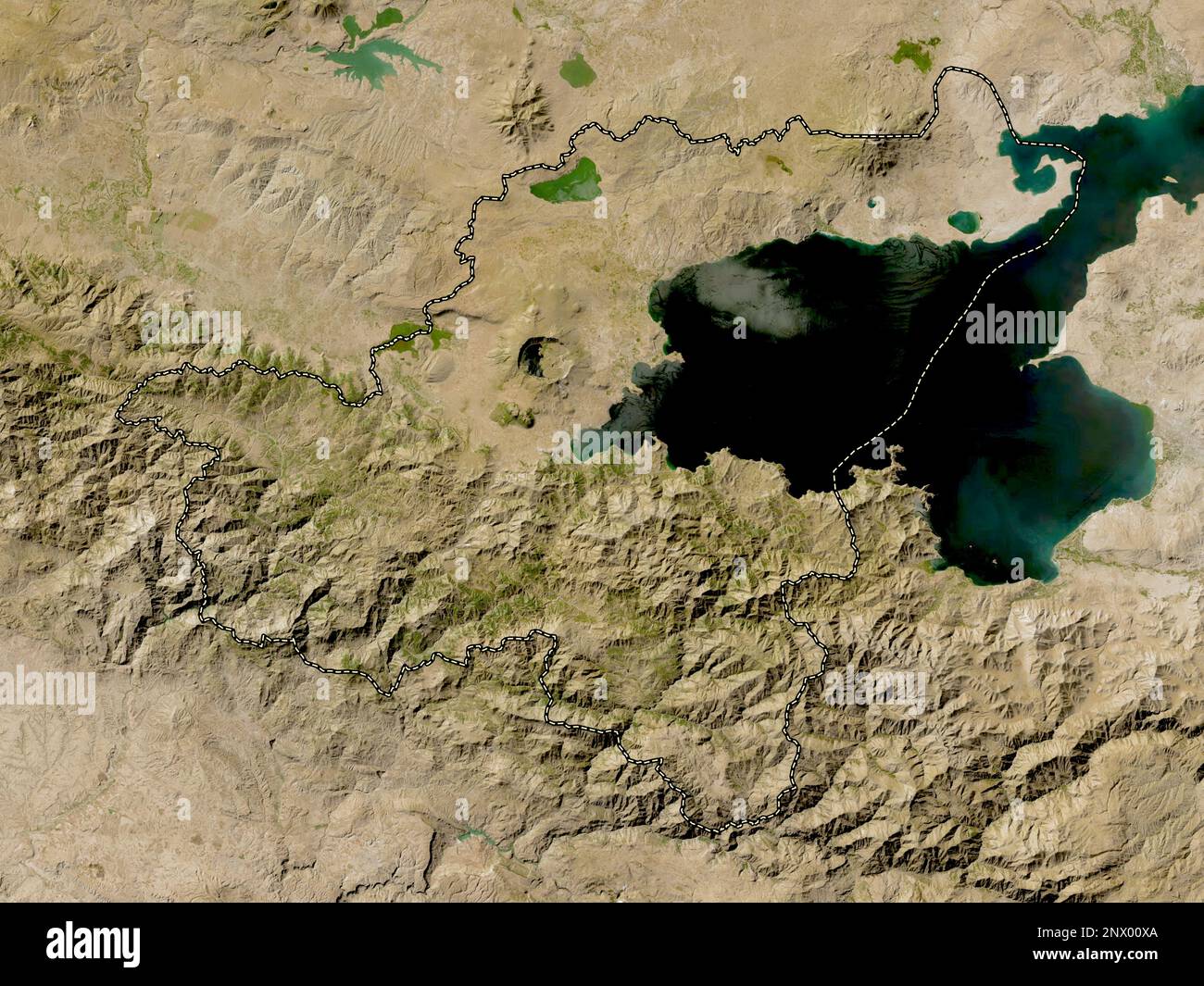 Bitlis, province of Turkiye. Low resolution satellite map Stock Photo ...