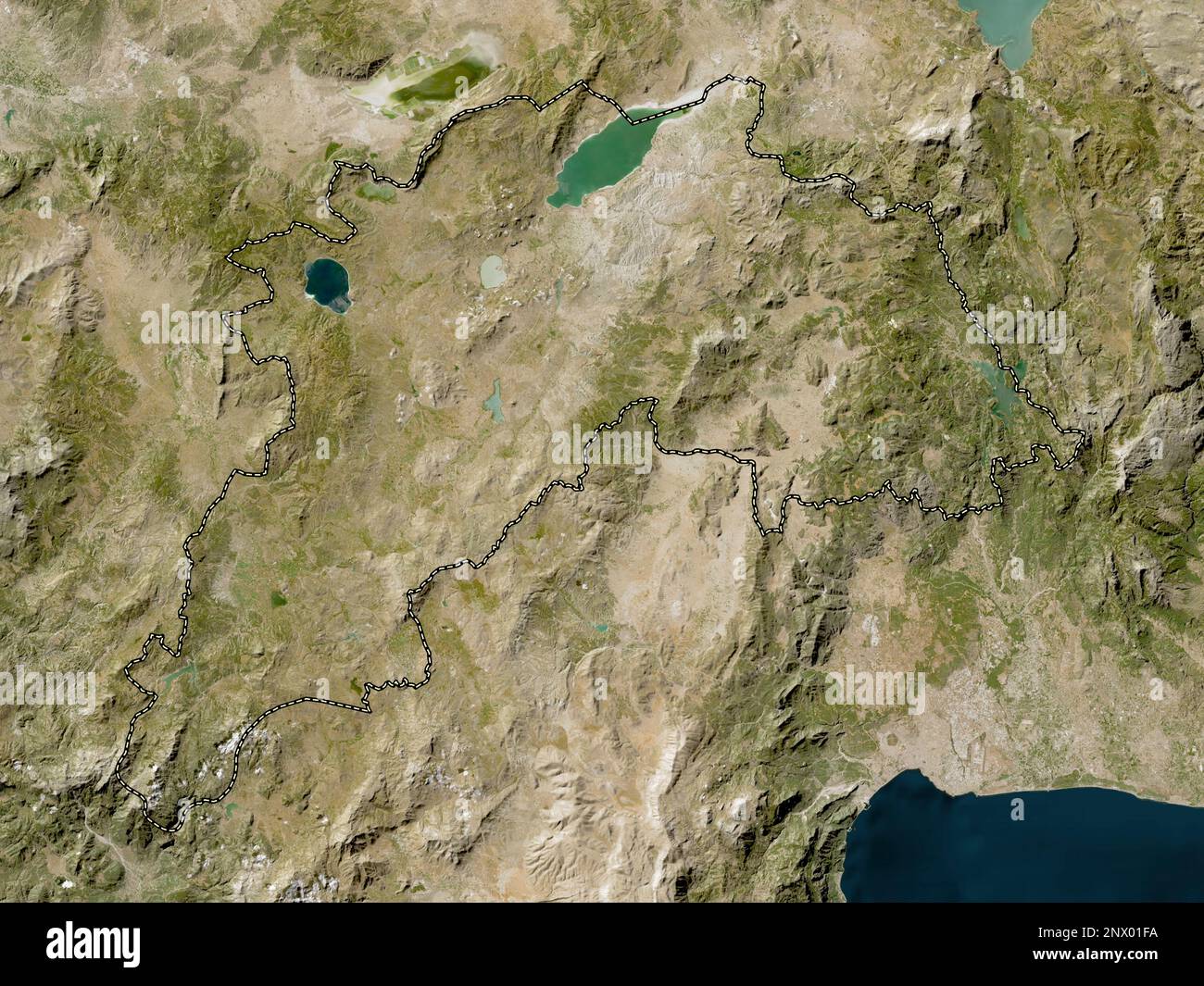 Burdur, province of Turkiye. Low resolution satellite map Stock Photo ...