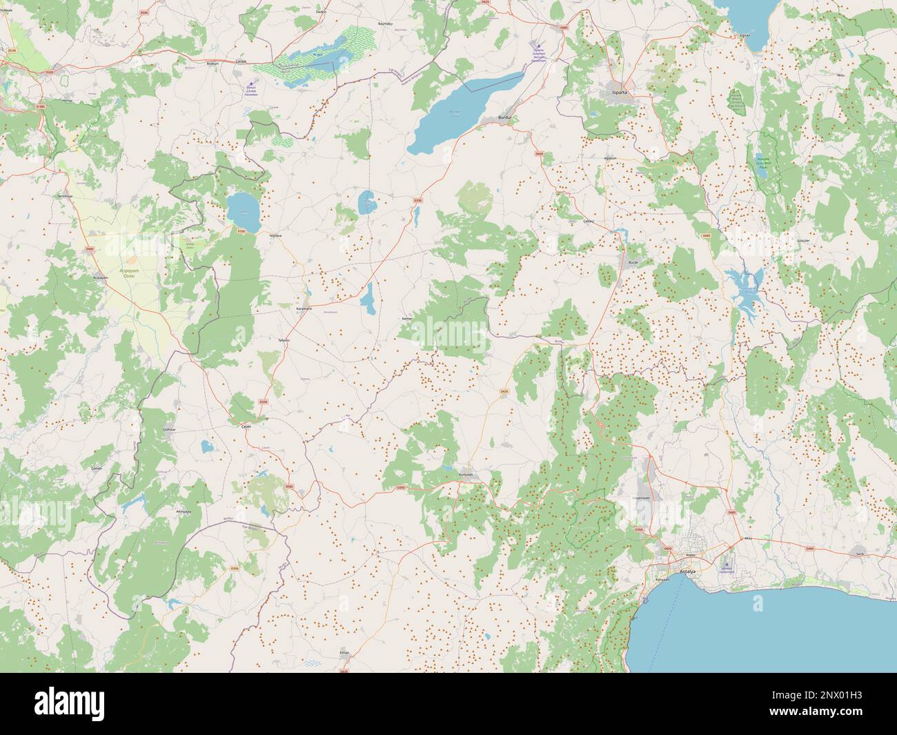 Burdur, province of Turkiye. Open Street Map Stock Photo - Alamy