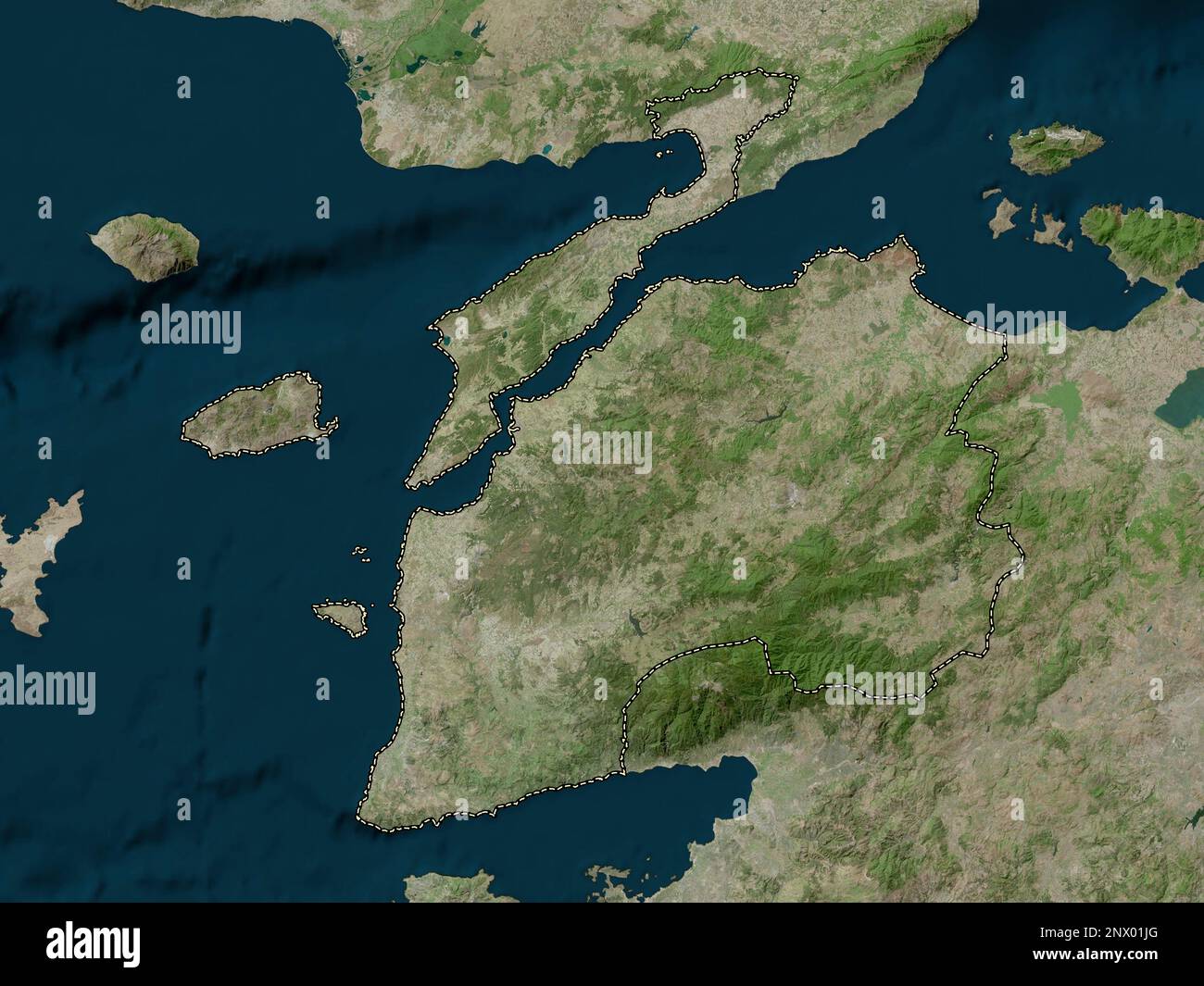 Canakkale, province of Turkiye. High resolution satellite map Stock ...