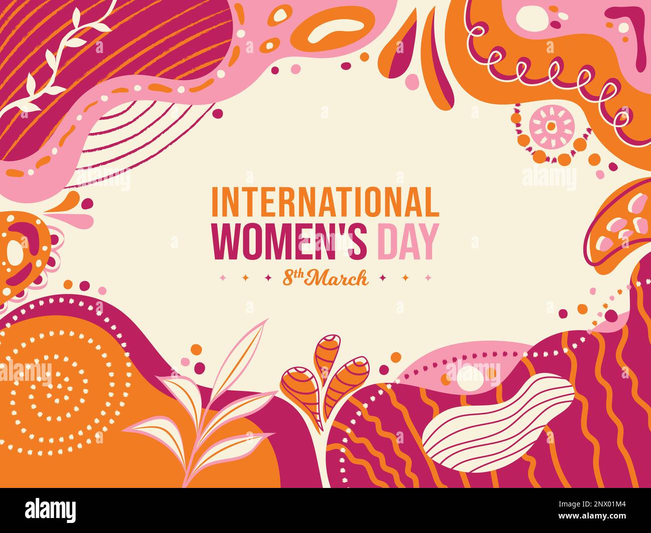 International Women's Day Memphis concept Background. March 08 colorful ...
