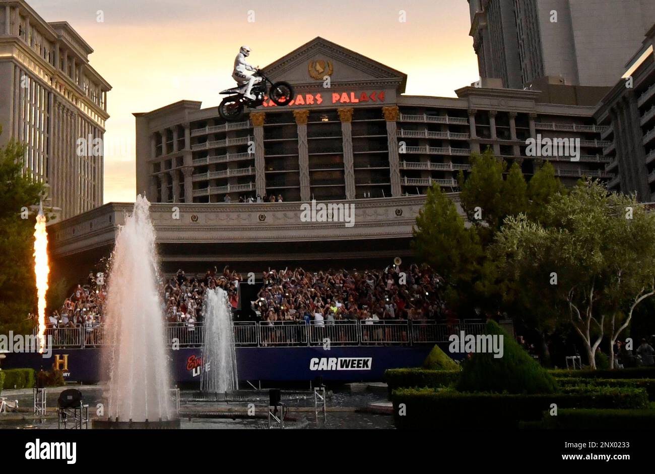 7-8-18. Las Vegas NV. X-Games rider Travis Pastrana makes the 3rd jump ...