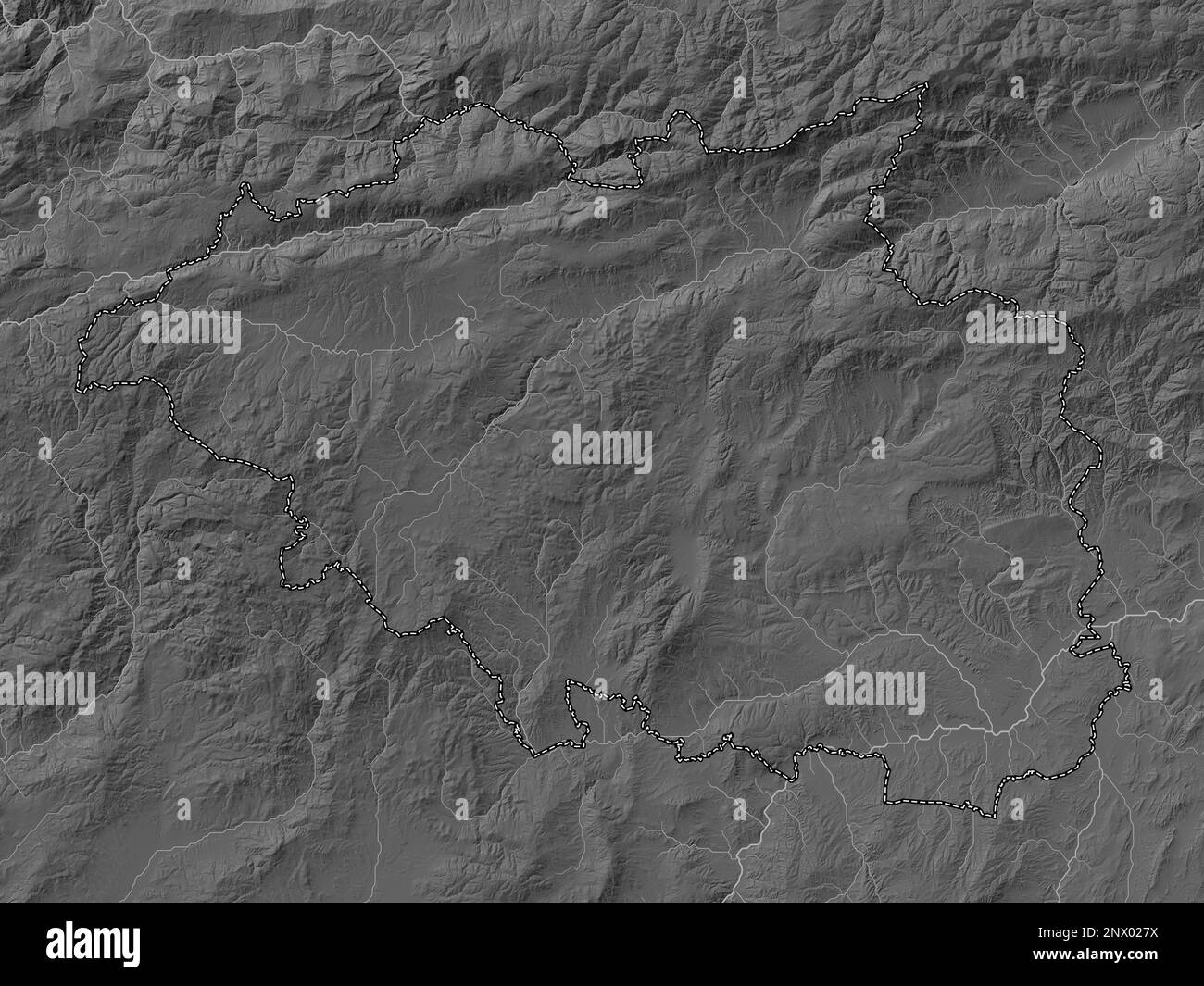 Cankiri, province of Turkiye. Grayscale elevation map with lakes and ...