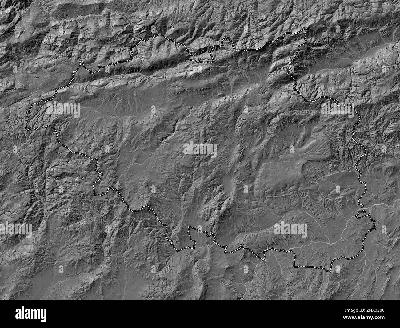 Cankiri, province of Turkiye. Bilevel elevation map with lakes and ...