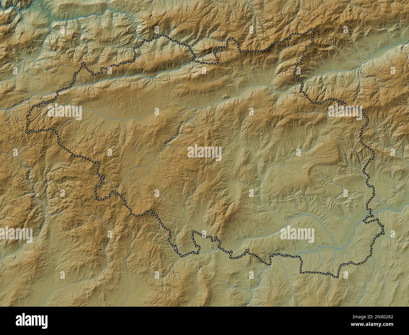 Cankiri, province of Turkiye. Colored elevation map with lakes and ...