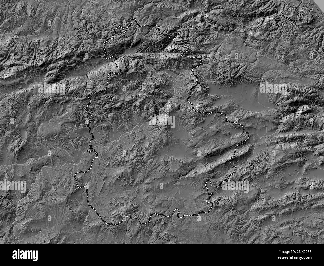 Corum, province of Turkiye. Bilevel elevation map with lakes and rivers ...