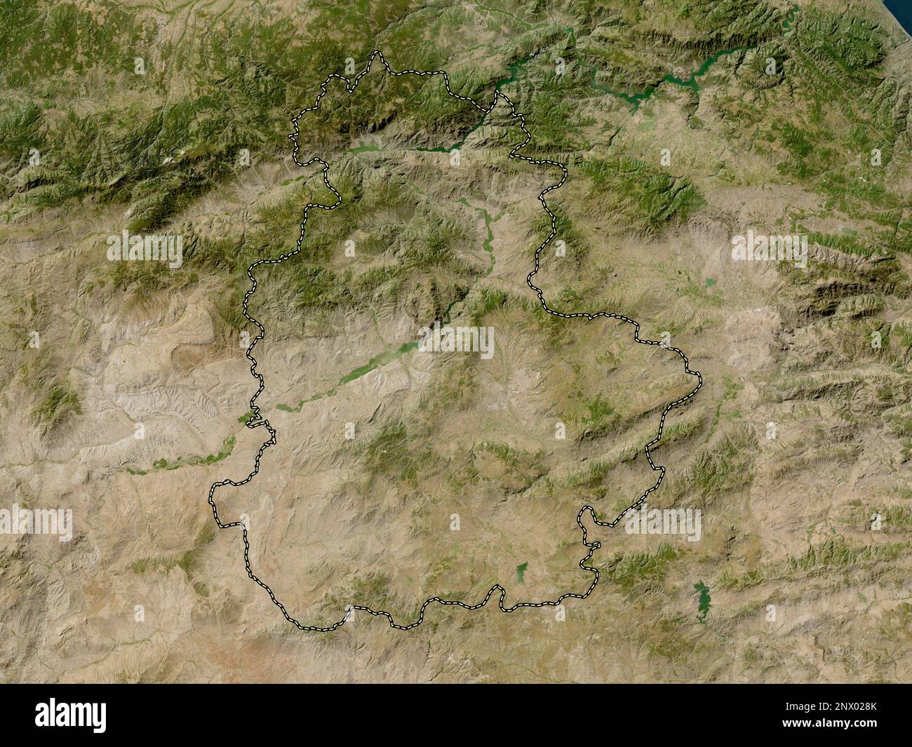 Corum, province of Turkiye. Low resolution satellite map Stock Photo ...
