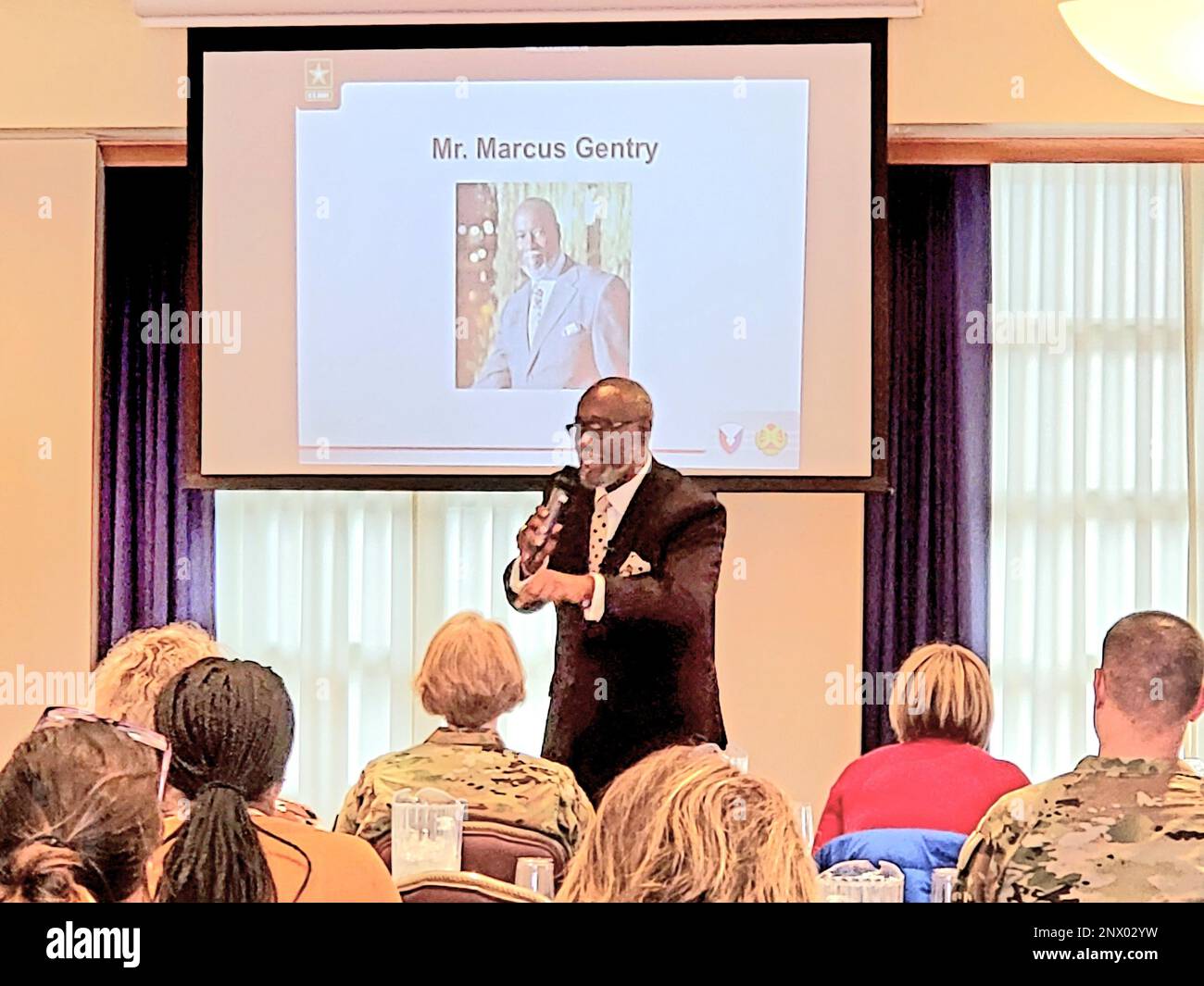 Guest speaker Marcus Gentry gives his presentation about Martin Luther ...
