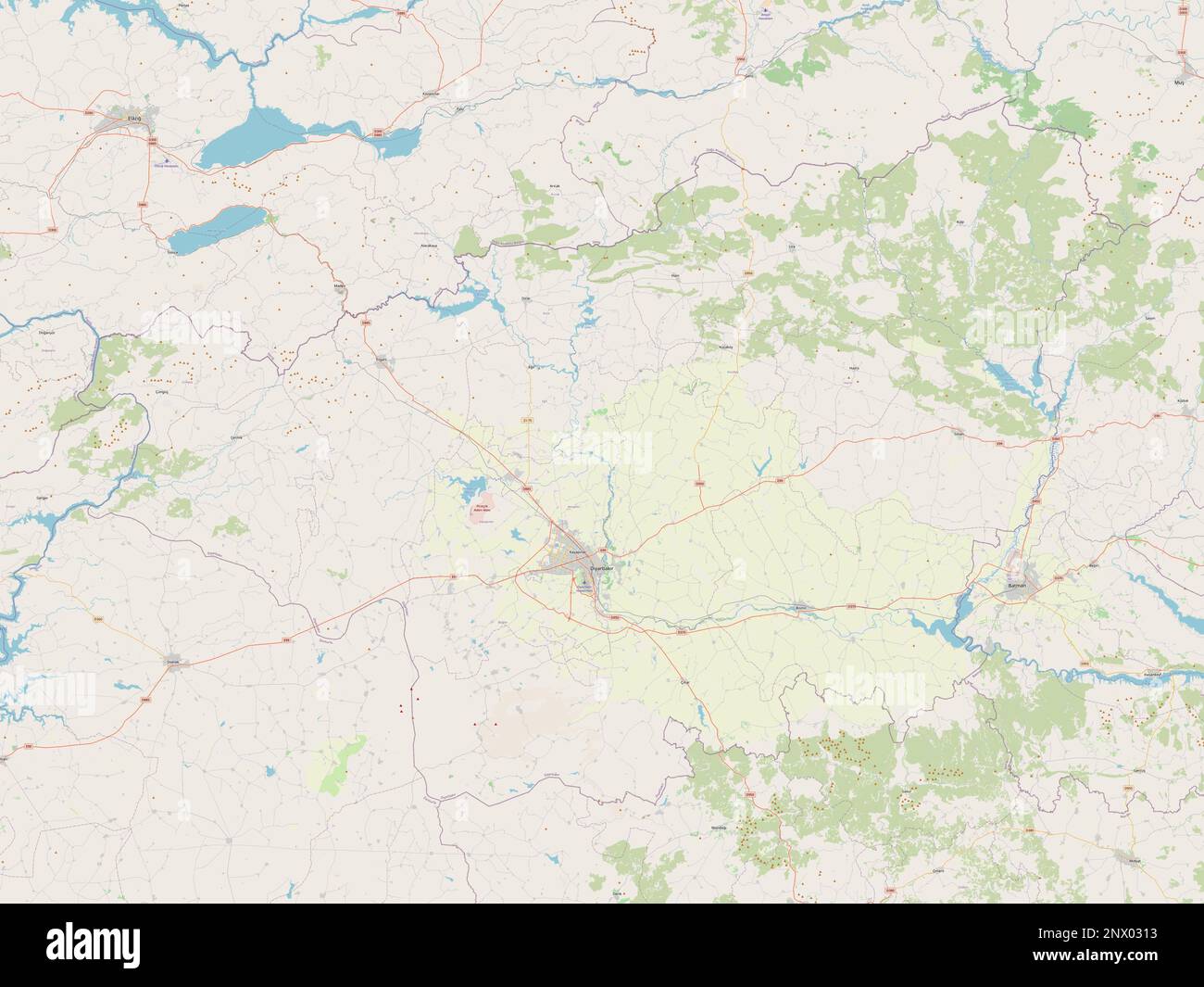 Diyarbakir, province of Turkiye. Open Street Map Stock Photo - Alamy