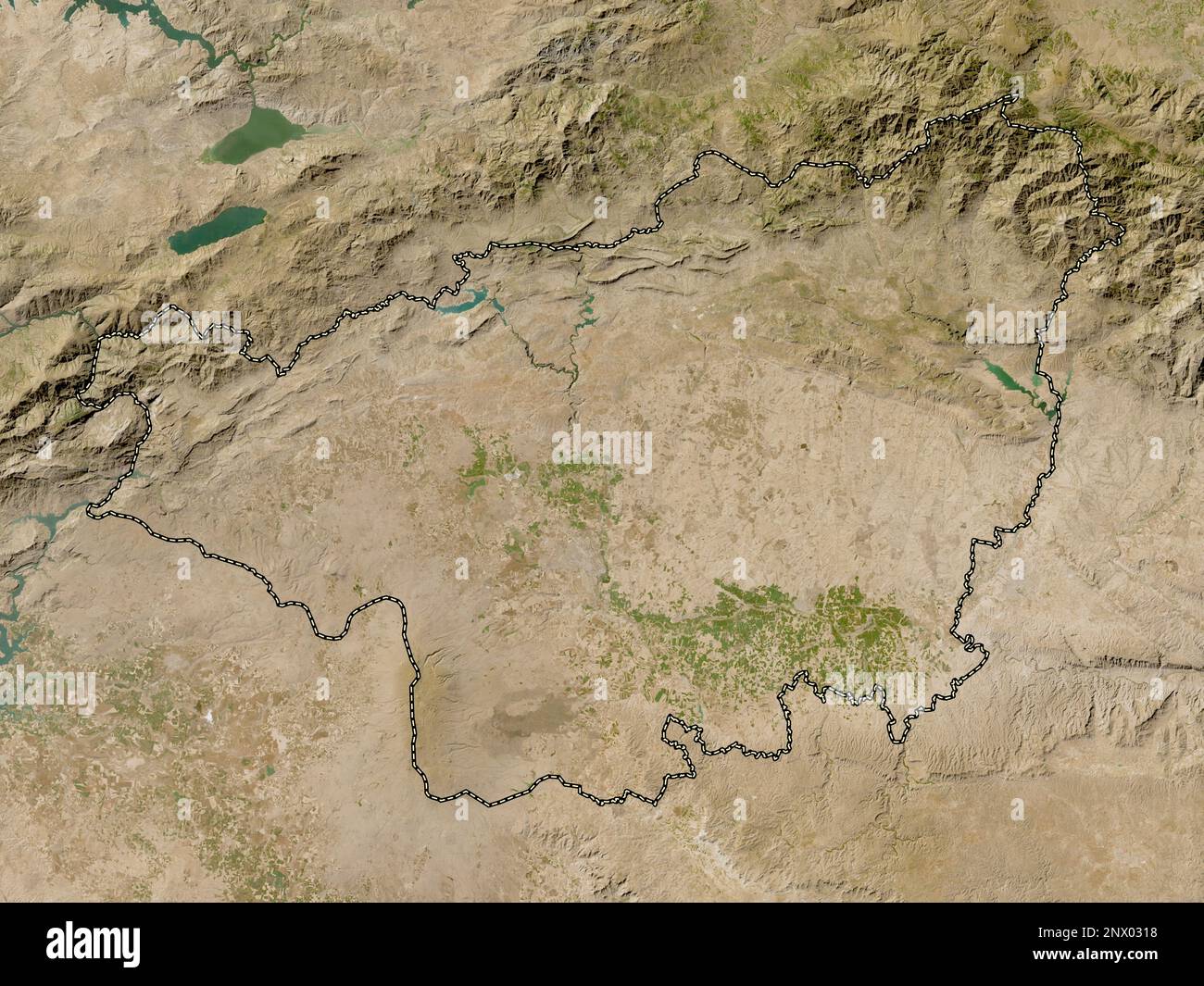 Diyarbakir, province of Turkiye. Low resolution satellite map Stock ...