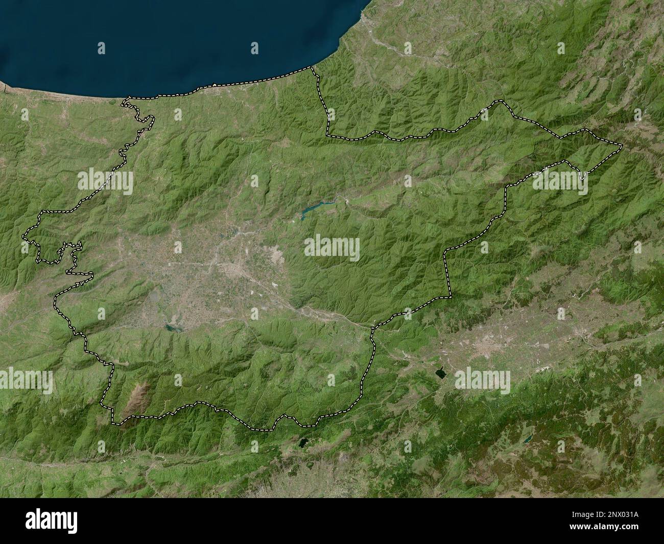 Duzce, province of Turkiye. High resolution satellite map Stock Photo ...