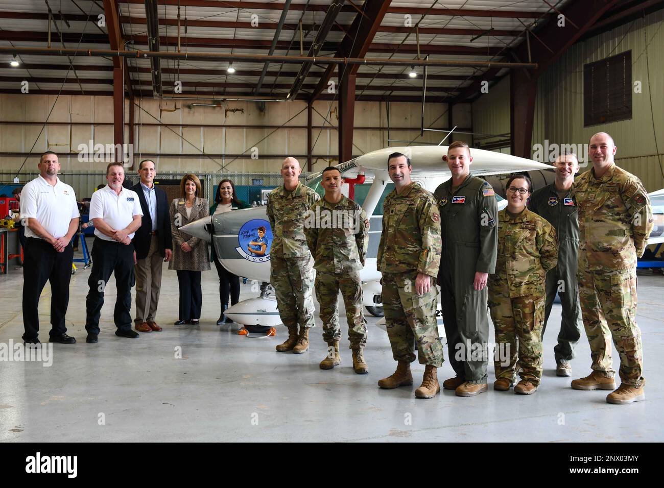 Altus Air Force Base (AAFB) personnel pose with leaders from Southwest ...