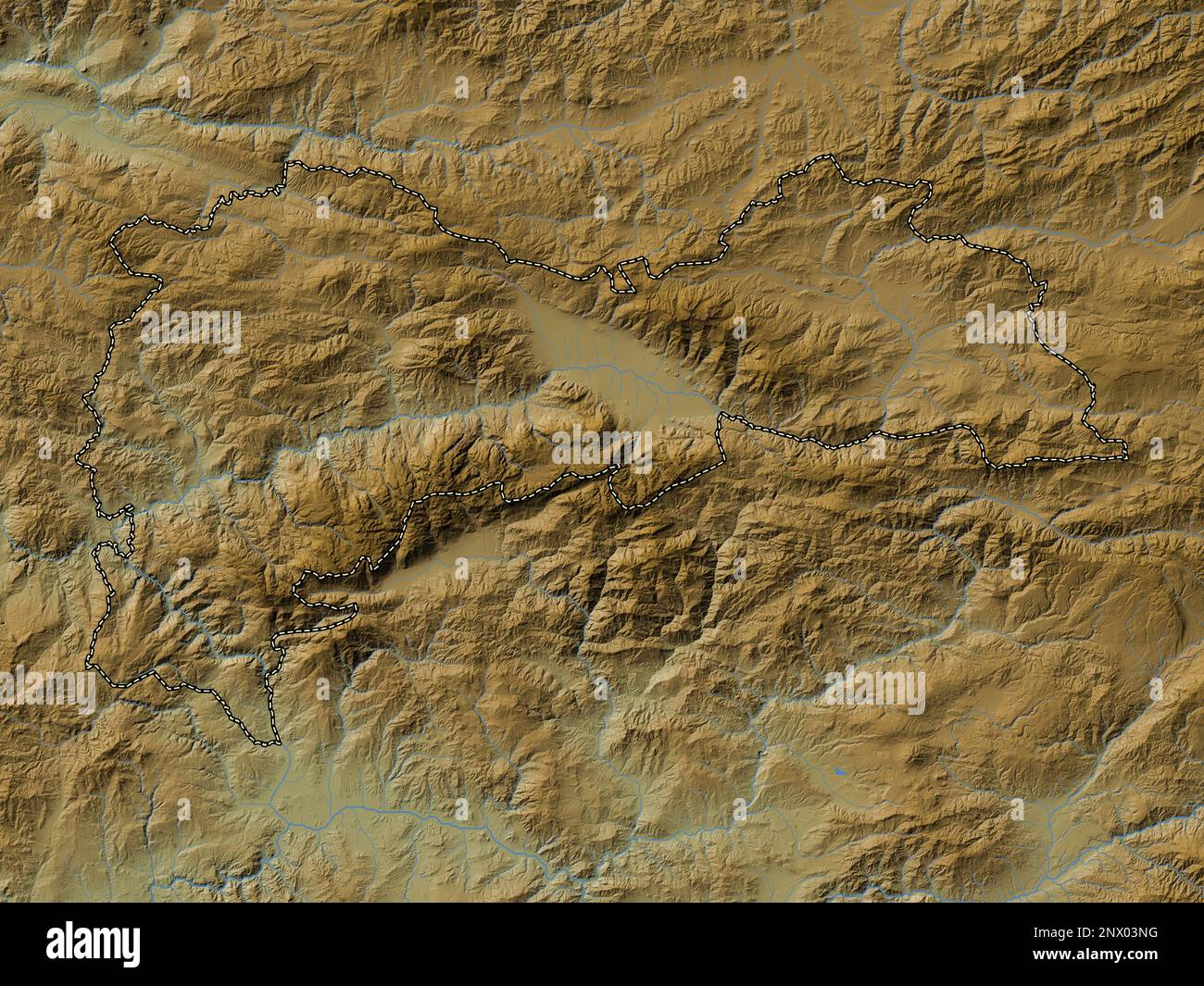 Erzincan, province of Turkiye. Colored elevation map with lakes and ...
