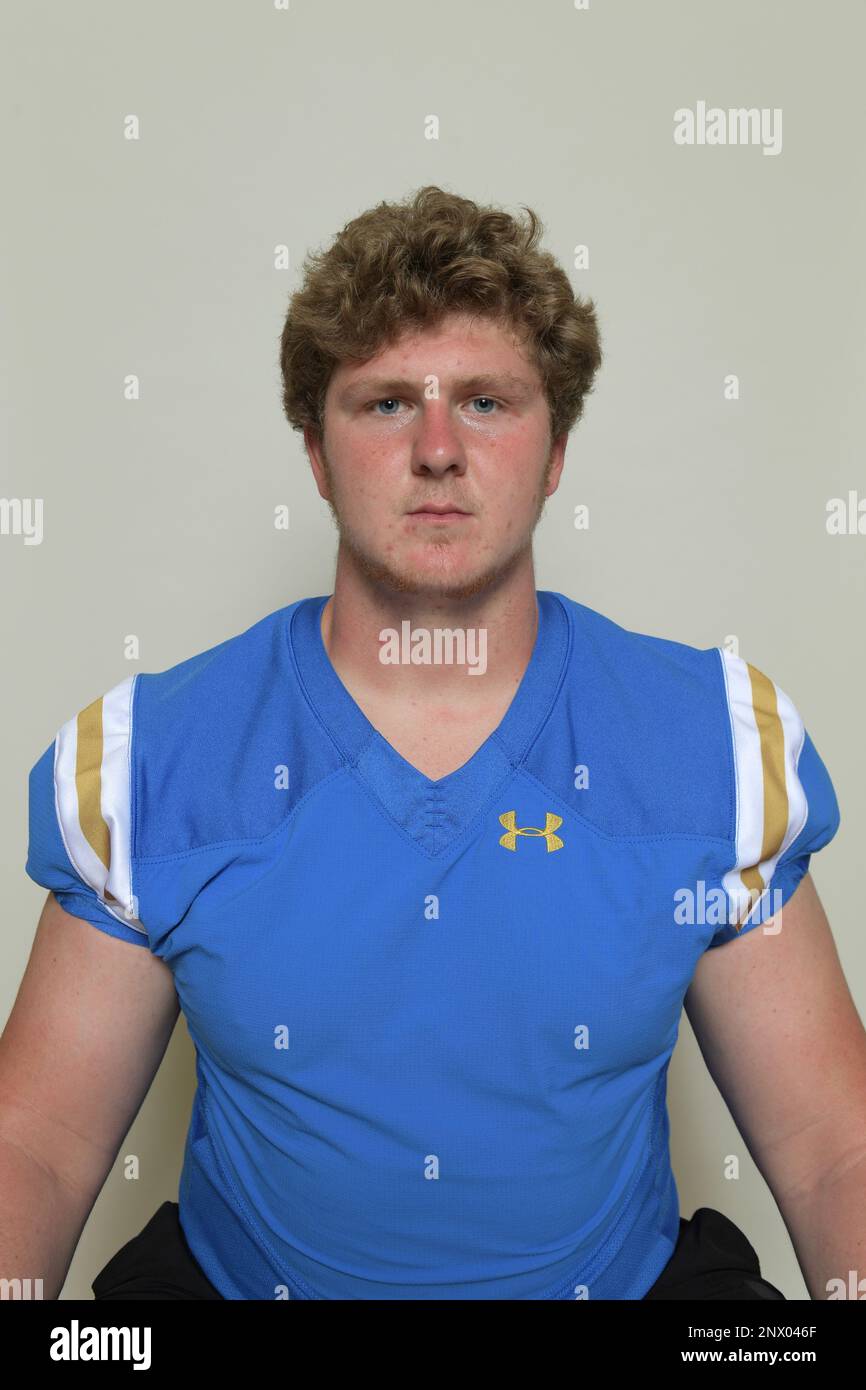 UCLA Bruins offensive lineman Zach Sweeney (60) poses in Los Angeles ...
