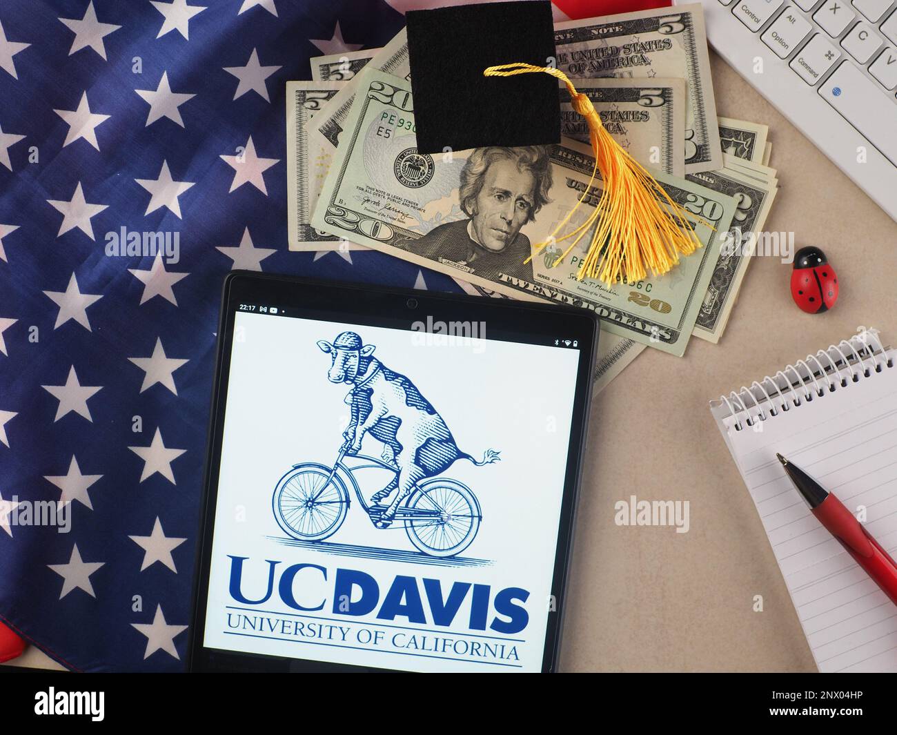 In this photo illustration, University of California, Davis (UCD) logo ...