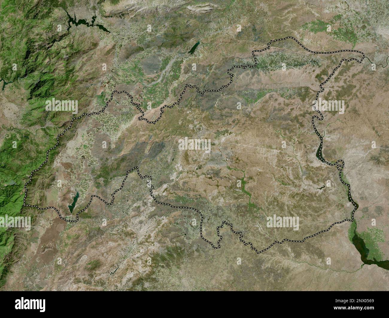 Gaziantep, province of Turkiye. High resolution satellite map Stock ...