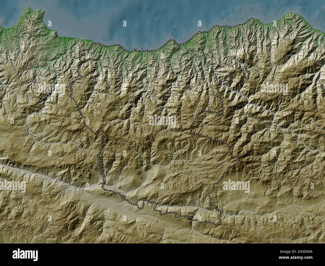 Giresun, province of Turkiye. Elevation map colored in wiki style with ...