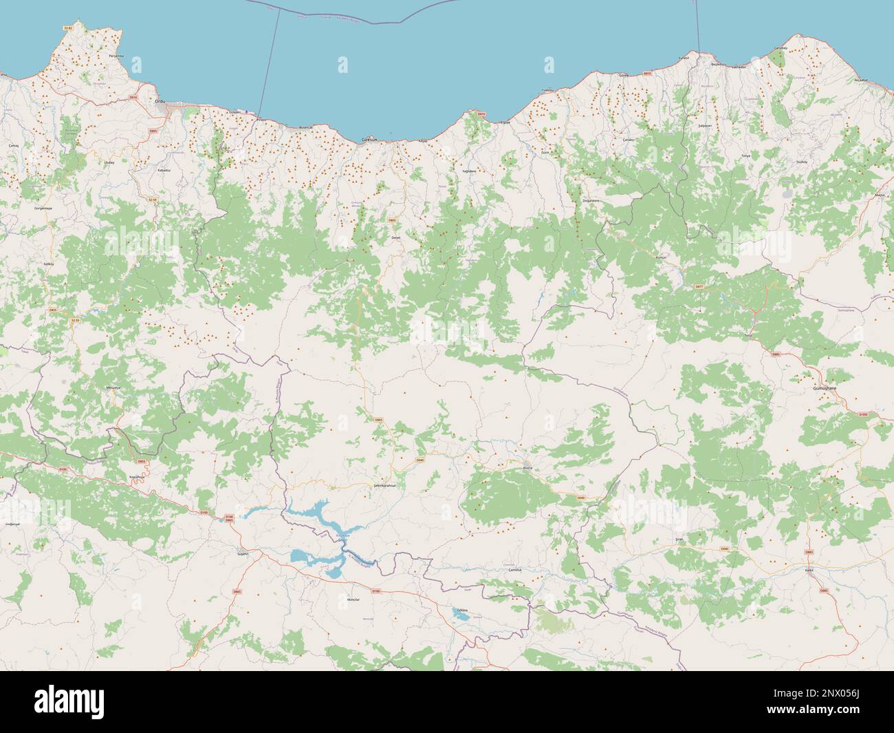 Giresun, province of Turkiye. Open Street Map Stock Photo - Alamy