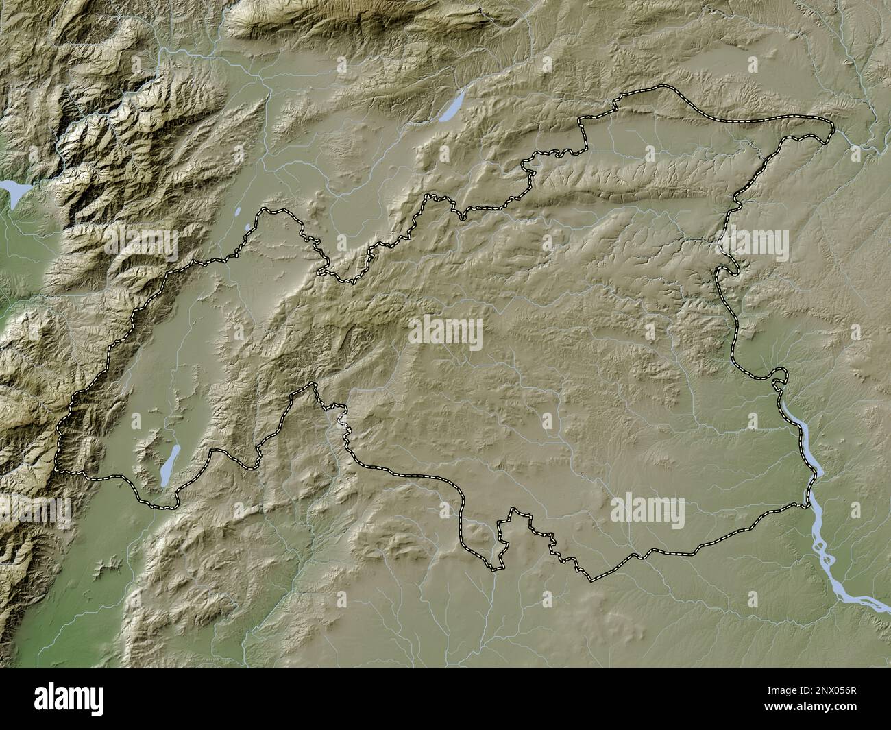 Gaziantep, province of Turkiye. Elevation map colored in wiki style ...