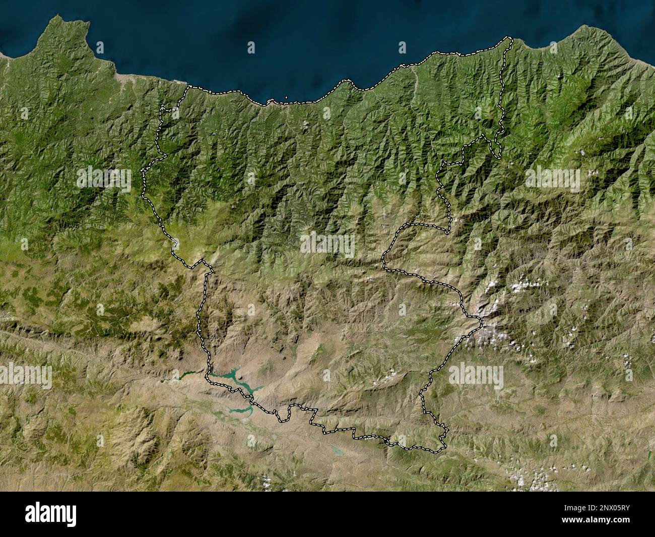 Giresun, province of Turkiye. Low resolution satellite map Stock Photo ...