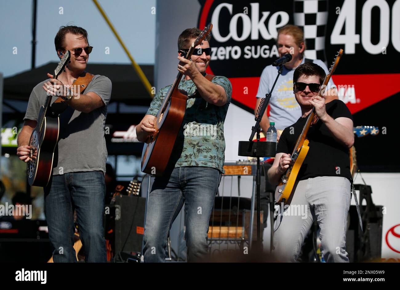 Josh Turner (center) performed in a concert before the Coke Zero 400 ...
