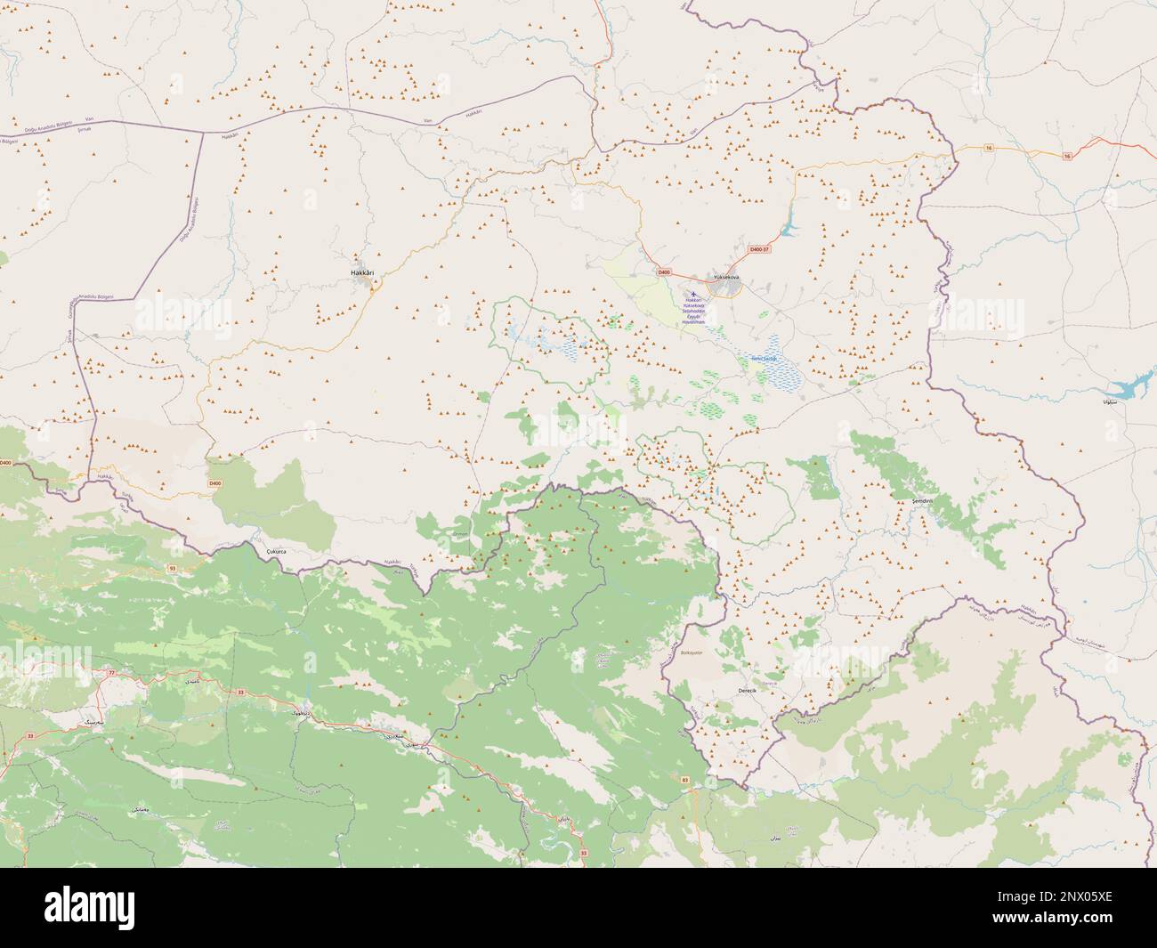 Hakkari, province of Turkiye. Open Street Map Stock Photo - Alamy