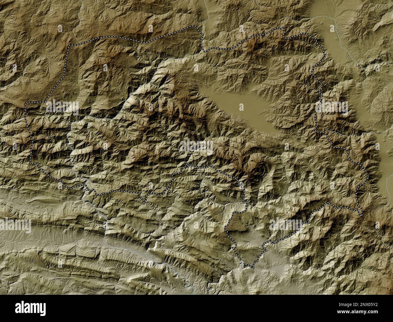 Hakkari, province of Turkiye. Elevation map colored in wiki style with ...