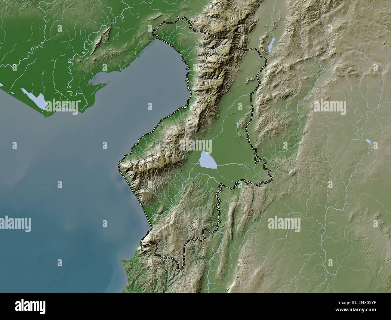 Hatay, province of Turkiye. Elevation map colored in wiki style with ...