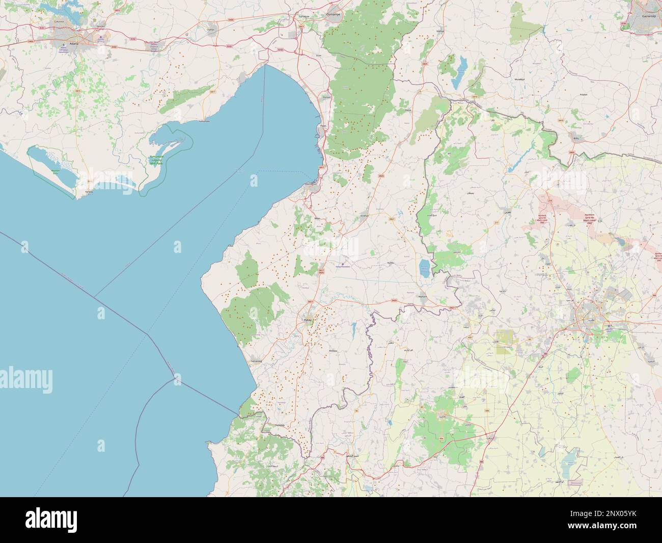 Hatay, province of Turkiye. Open Street Map Stock Photo - Alamy