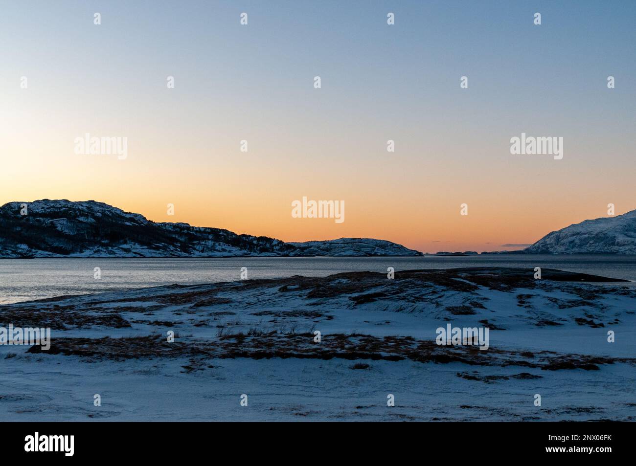 Landscape shot highlighting the rugged mountains and snow-covered ...