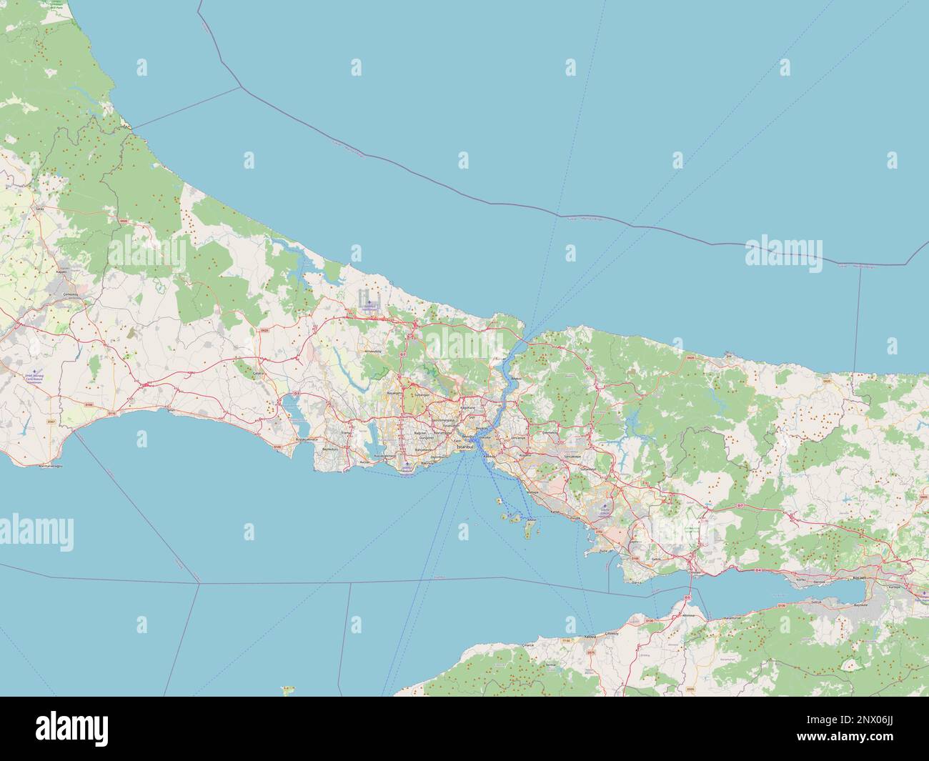 Istanbul, province of Turkiye. Open Street Map Stock Photo - Alamy