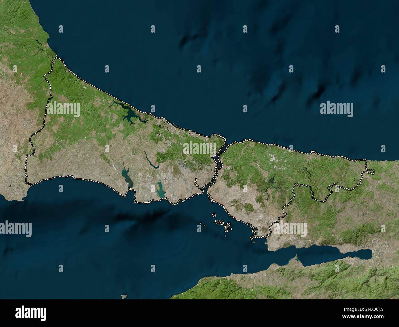 Istanbul, province of Turkiye. High resolution satellite map Stock ...