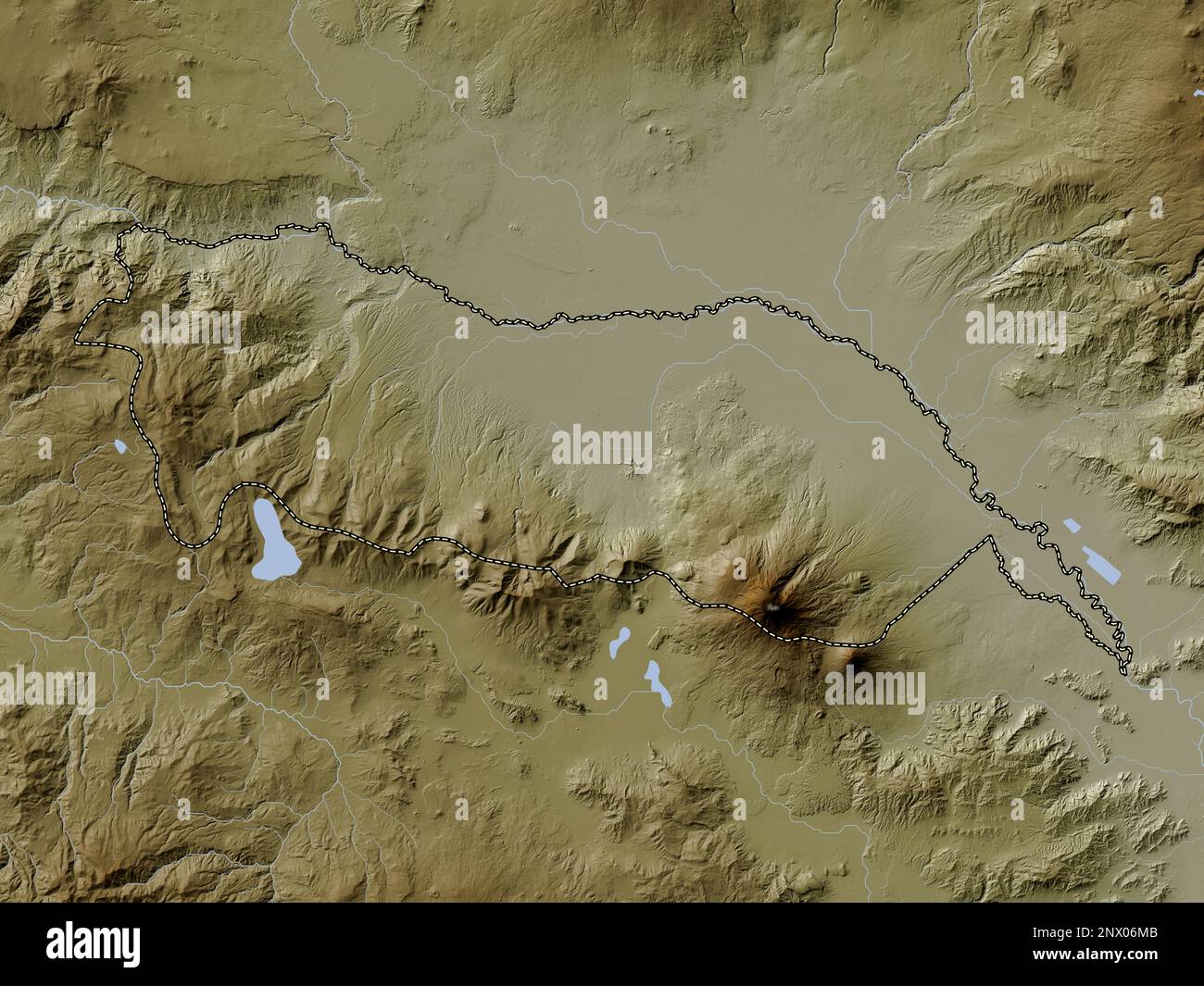 Igdr, province of Turkiye. Elevation map colored in wiki style with ...