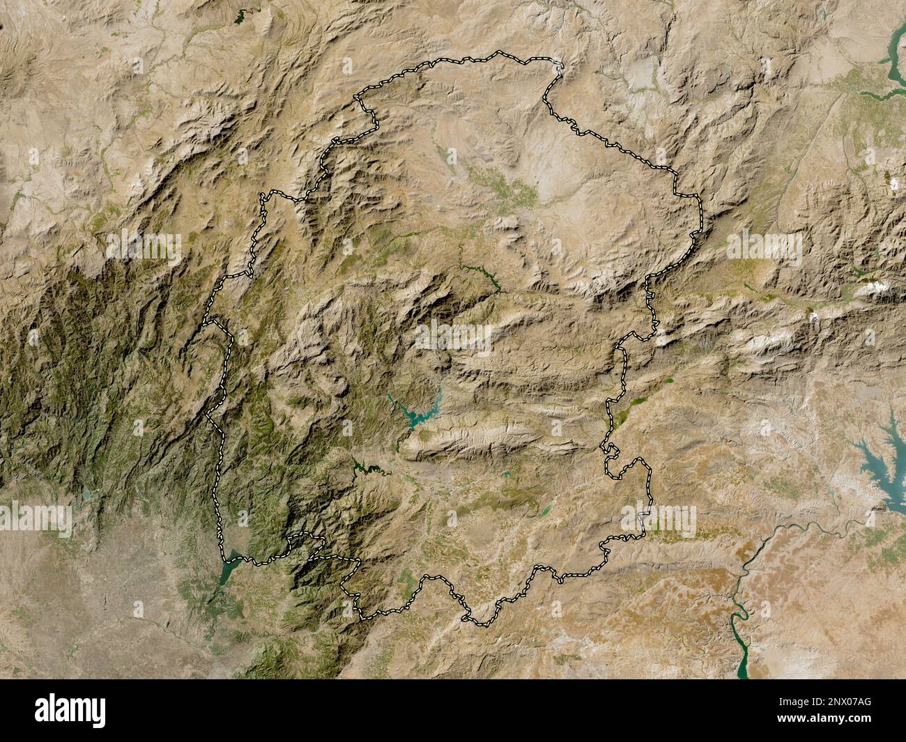 Kahramanmaras, province of Turkiye. Low resolution satellite map Stock ...