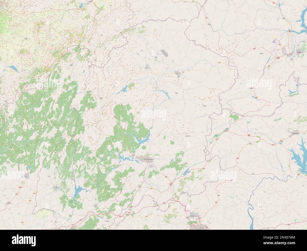 Kahramanmaras, province of Turkiye. Open Street Map Stock Photo - Alamy