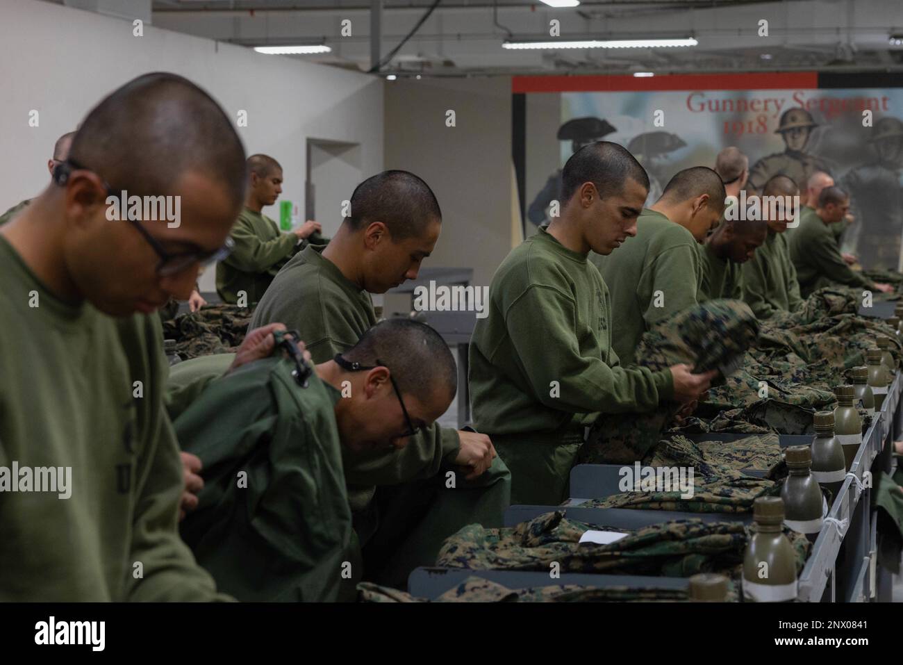U.S. Marine Corps recruits with Delta Company, 1st Recruit Training ...