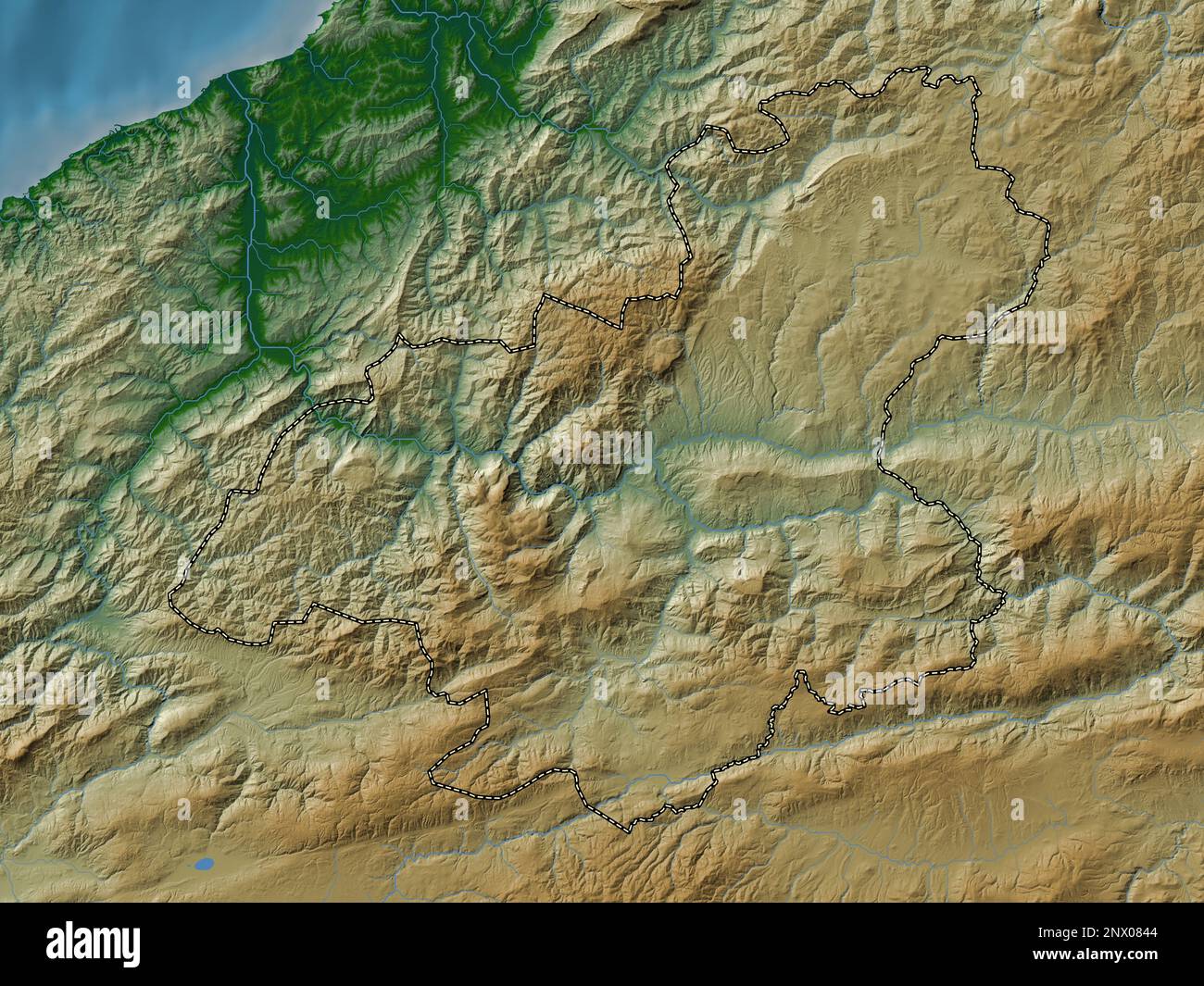 Karabuk, province of Turkiye. Colored elevation map with lakes and ...